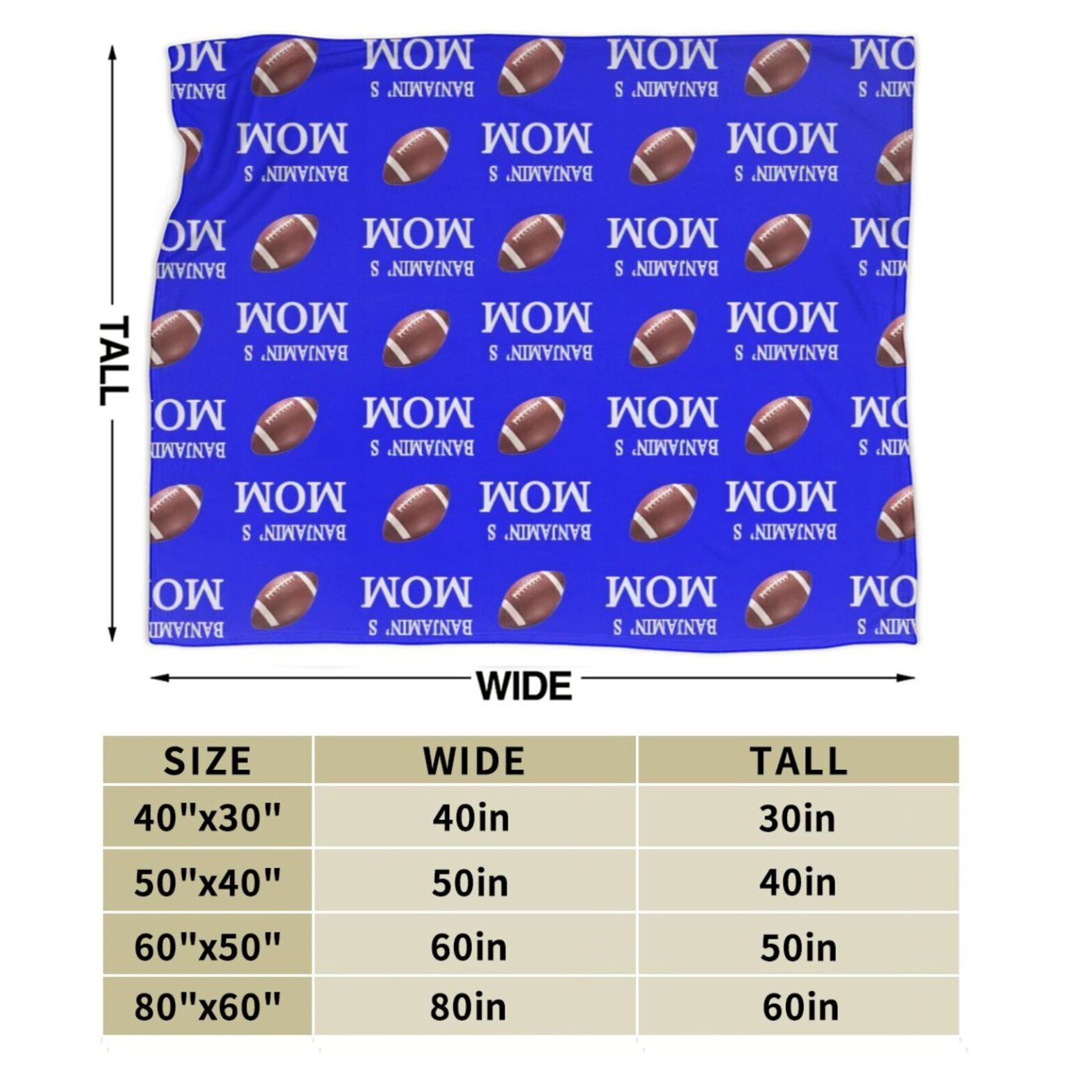 Custom Football Soccer Baseball Bleacher Blanket - FastPrintStar